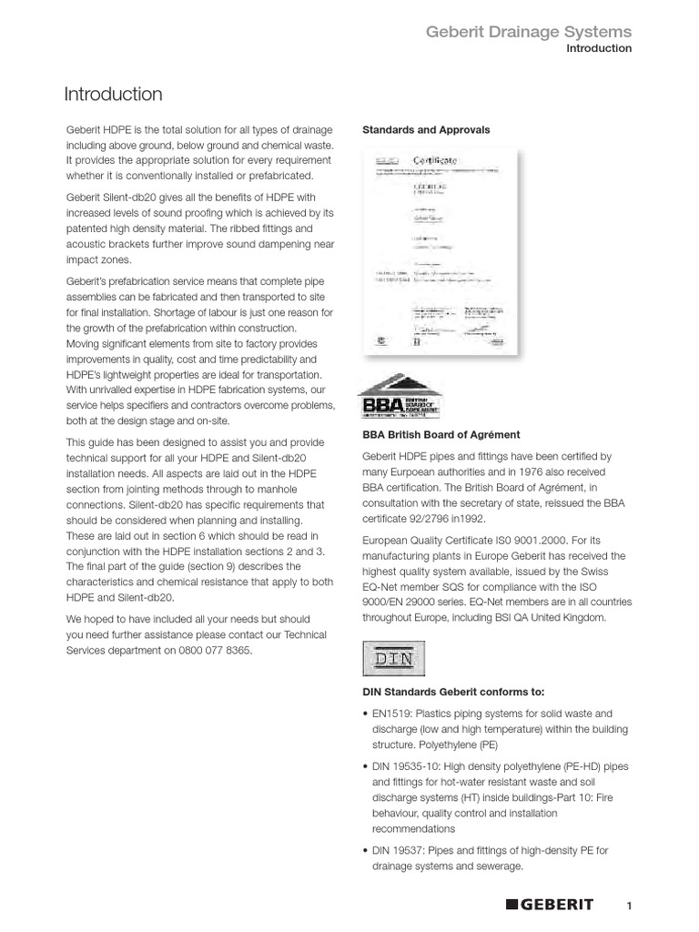 Geberit HDPE Installation Guide | PDF | Pipe (Fluid Conveyance ...