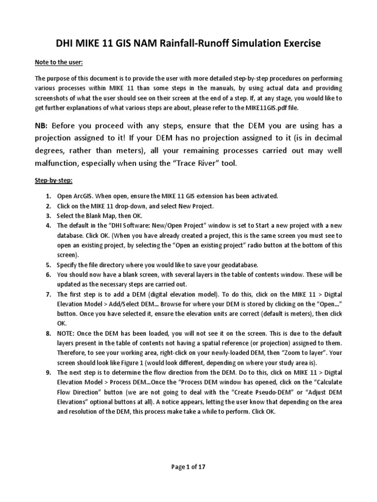 MIKE 11 GIS Simulation Guide | PDF | Time Series | Geographic ...