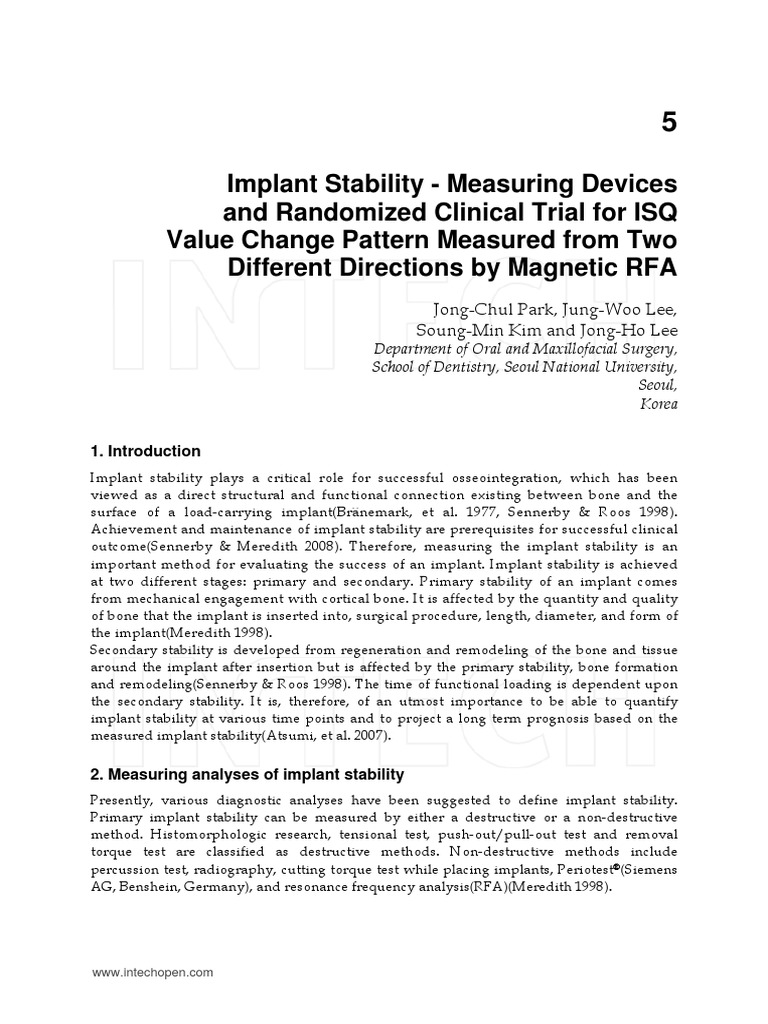 Implant Stability - Measuring Devices | Download Free PDF | Dental ...