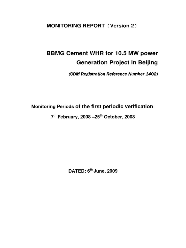 BBMG Cement WHR For 10.5 MW Power Generation Project in Beijing | PDF ...