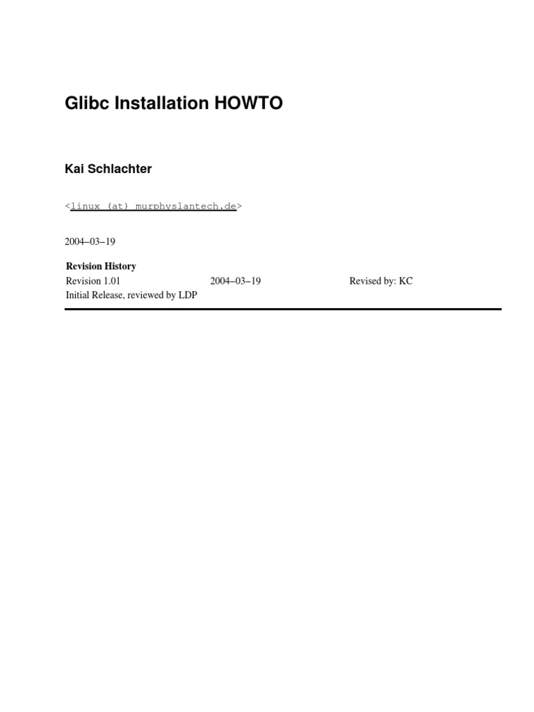 Glibc Install HOWTO | PDF | Booting | Library (Computing)