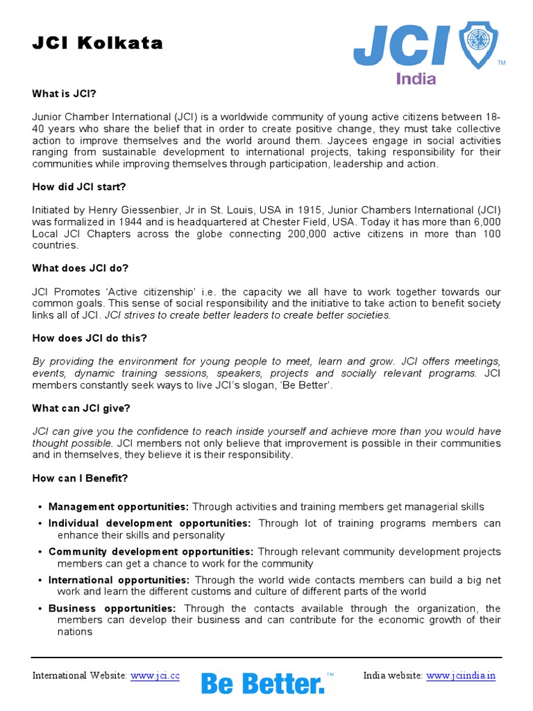 What Is JCI - Intro | Download Free PDF | Community Development | Community