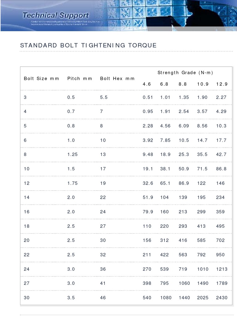 Standard Bolt Tightening Torque | PDF