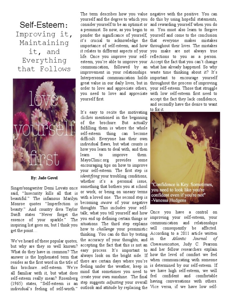 Final Brochure | PDF | Self Esteem | Cognitive Science