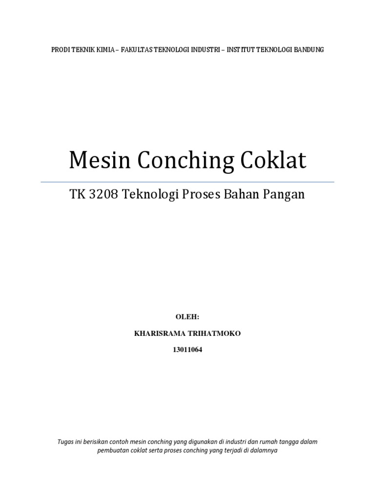 Conching Process of Chocolate | PDF