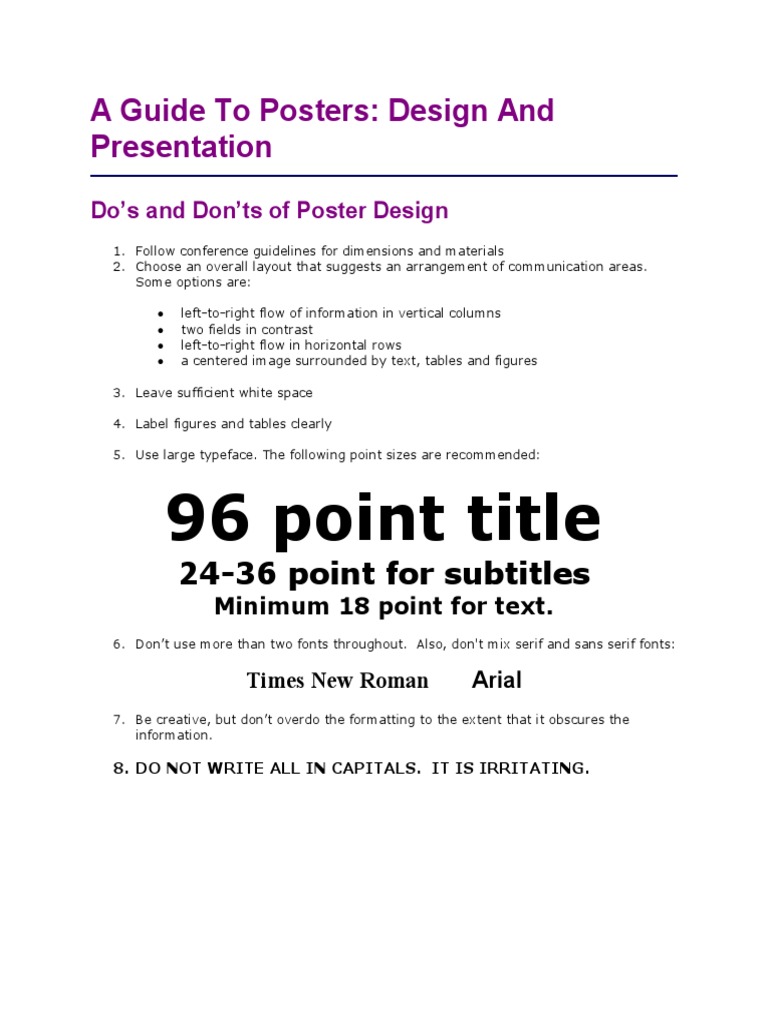 Guide For Posters | PDF | Typefaces | Cognitive Science
