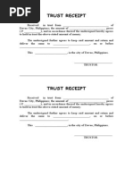 Sample Trust Receipt | Invoice | Banks