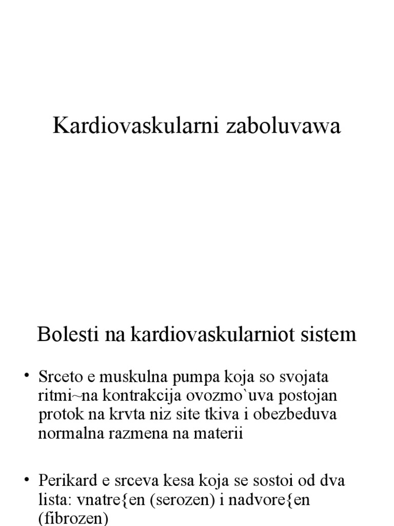Kardiovaskularni Zaboluvanja | PDF