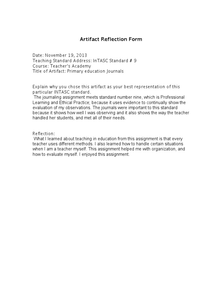 Teacher's Reflection on Journals | PDF | Self-Improvement