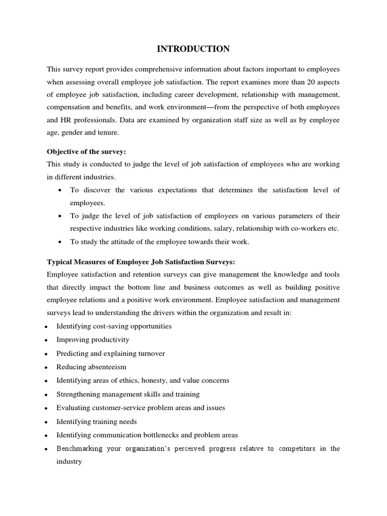 Job Satisfaction Analysis Report | PDF | Job Satisfaction | Employee ...