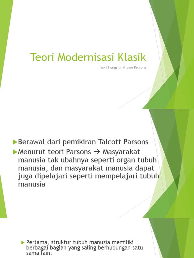 Teori Modernisasi Talcott Parsons | PDF
