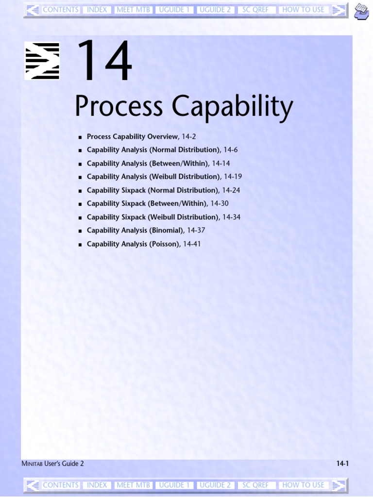 Process Capability Analysis in Minitab - Manual | PDF | Standard Deviation | Normal Distribution