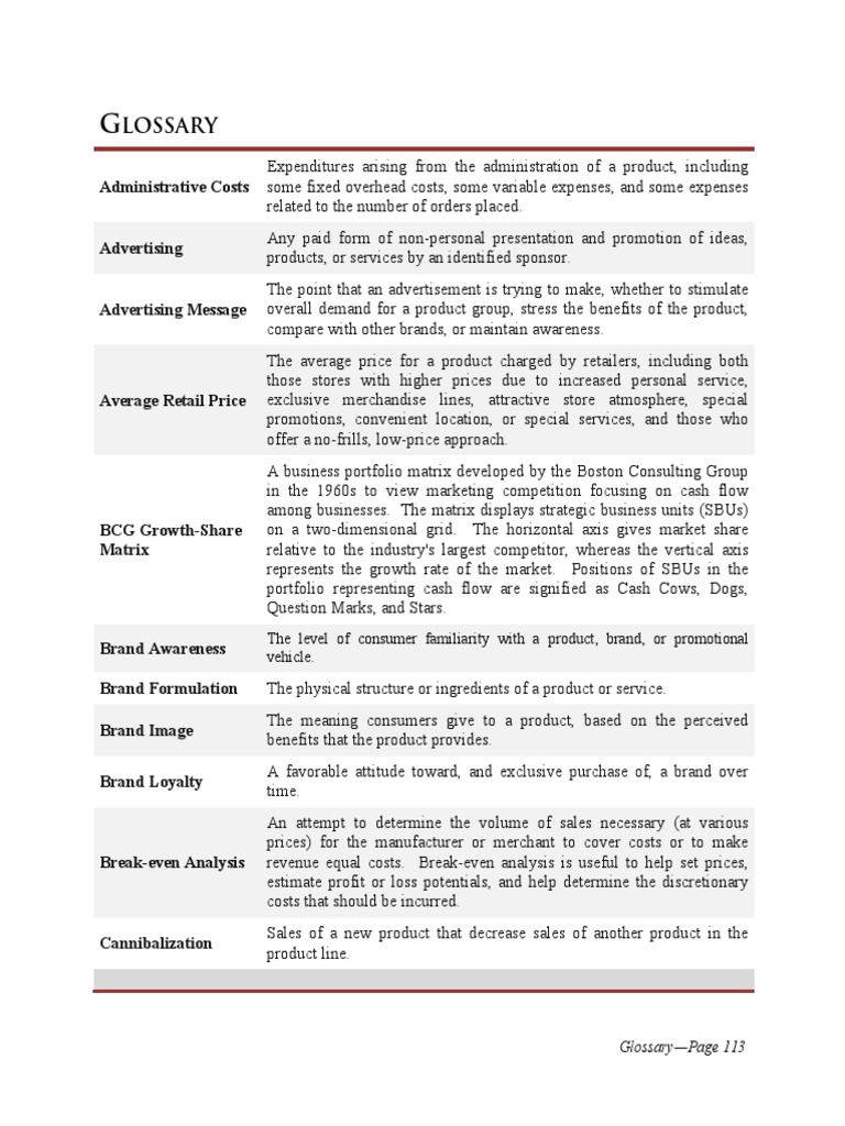 Lossary: Administrative Costs Advertising Advertising Message | PDF ...