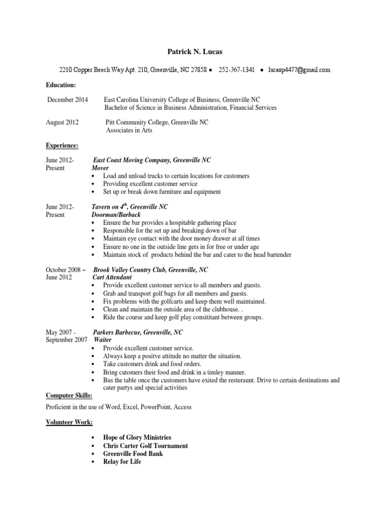 Patrick N. Lucas: Resume Overview | PDF