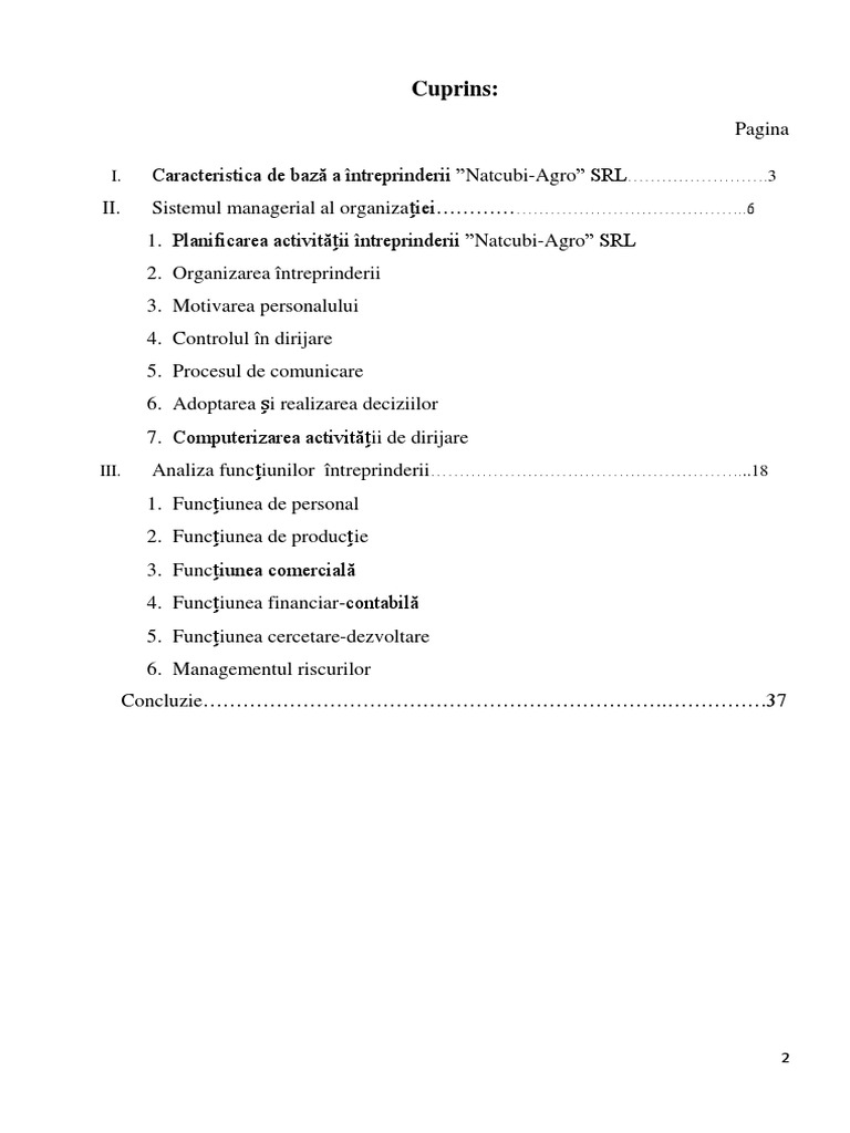 Raport de Practica Natcubi-Agro Srl. (Conspecte - MD) | PDF