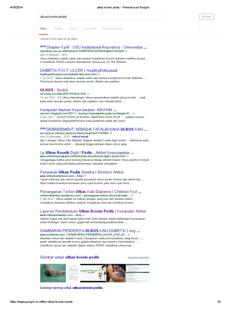 Ulkus Kronis Pedis: Definisi dan Penanganan | PDF | Kesehatan Holistik