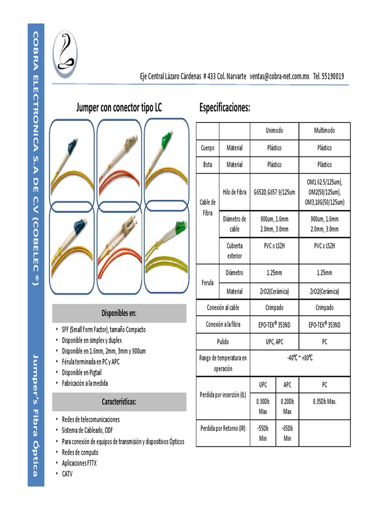 Ficha Técnica Jumper's Cobelec | PDF