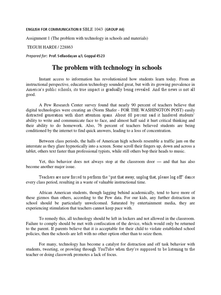 The Problem With Technology in Schools | PDF | Educational Technology ...