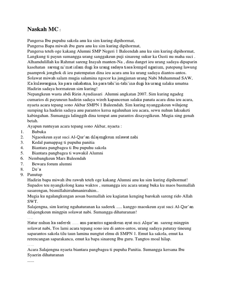 Naskah MC | PDF