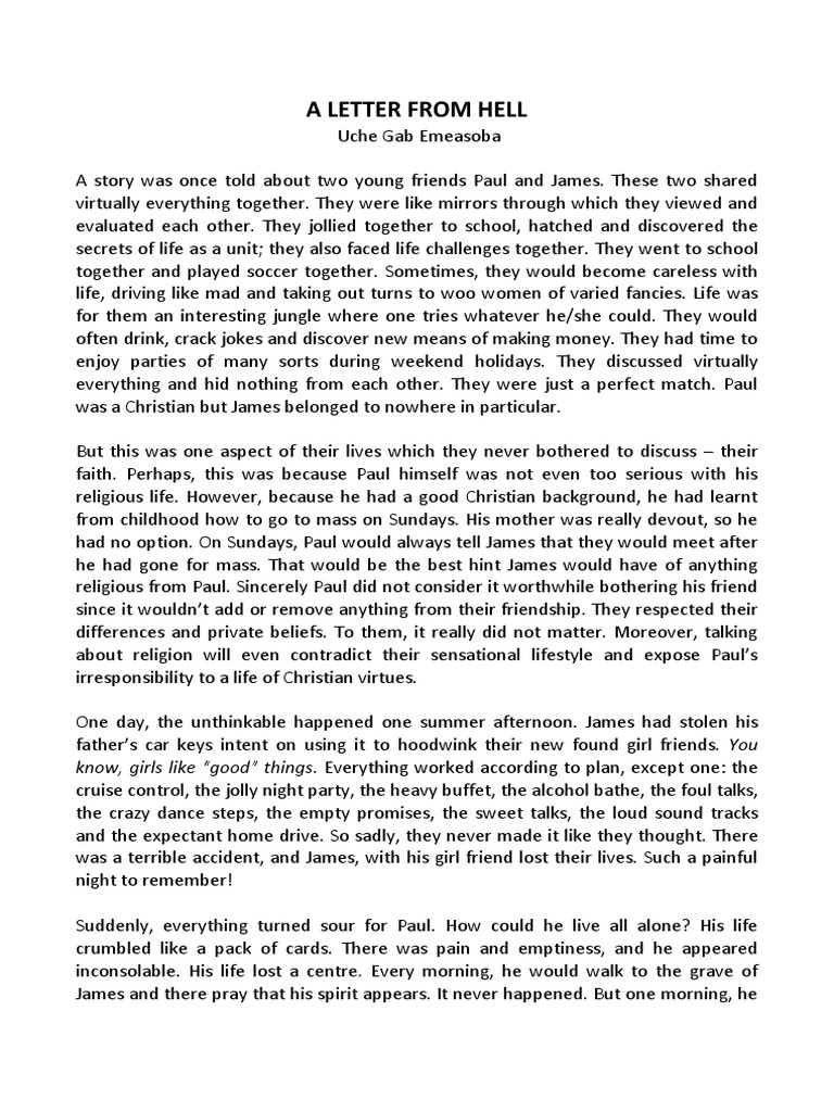 A Letter From Hell | PDF | Hell | Last Judgment