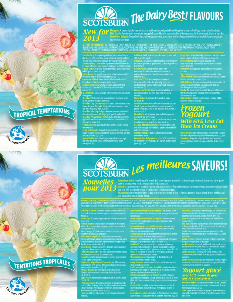 Scotsburn Ice Cream Flavours List 2024 | PDF | Biscuit | Chocolate