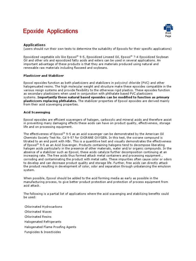 Epoxide Applications | PDF | Epoxy | Chemical Substances