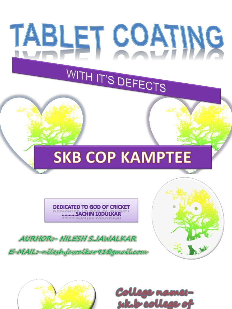 Tablet Coating With Its Defects | PDF | Tablet (Pharmacy) | Polymers