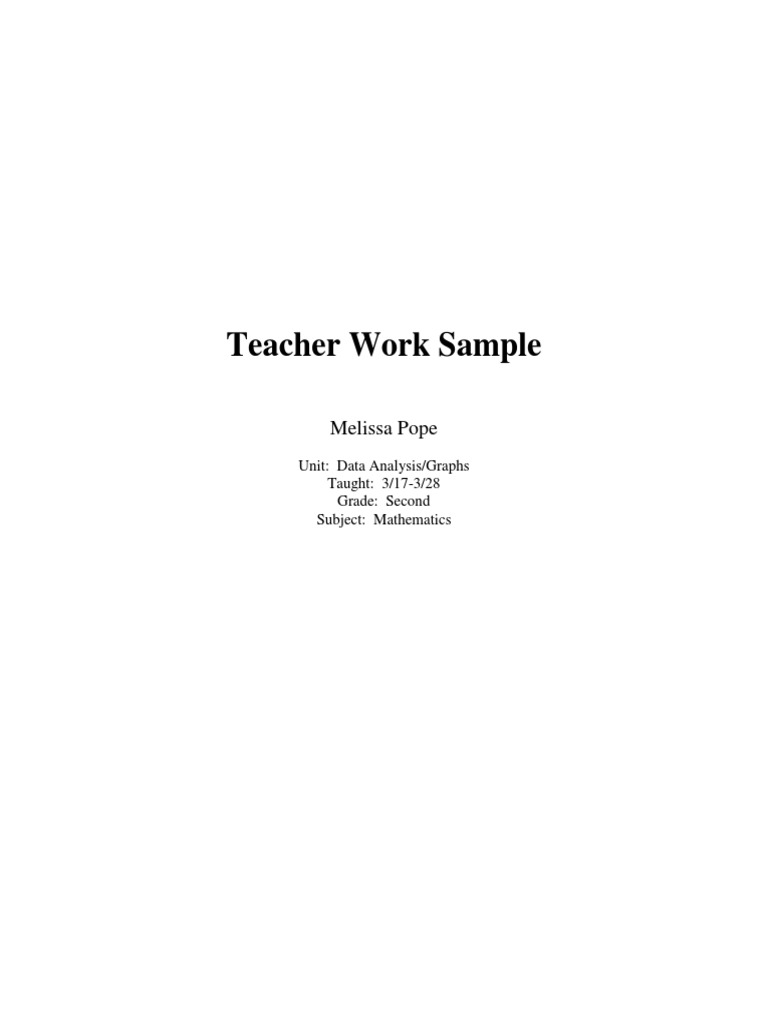 Teacher Work Sample | PDF