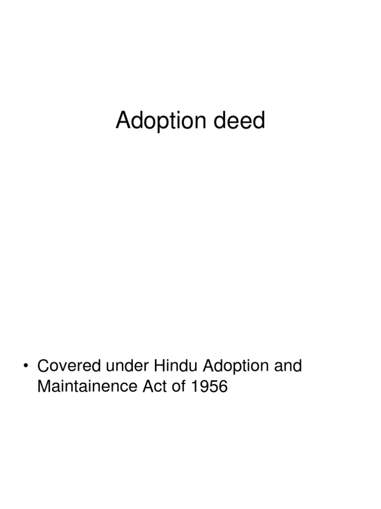 Adoption Deed. | PDF | Adoption | Parent