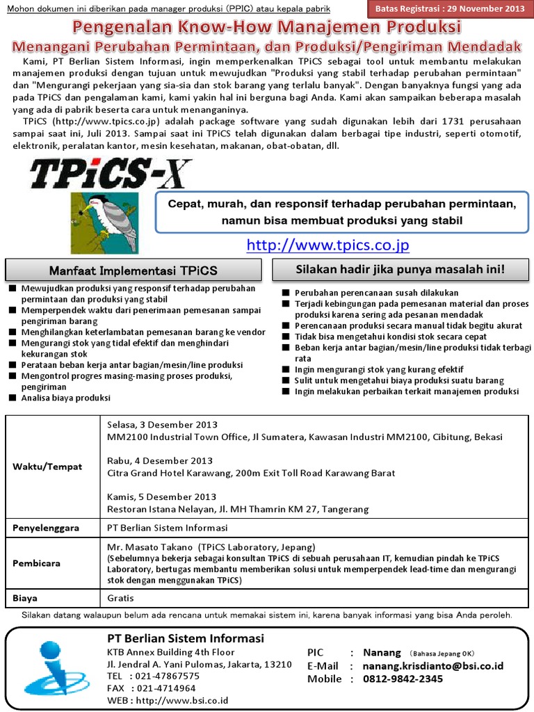 TPICS+Seminar Invitation 20131112+ (Indonesia) | PDF