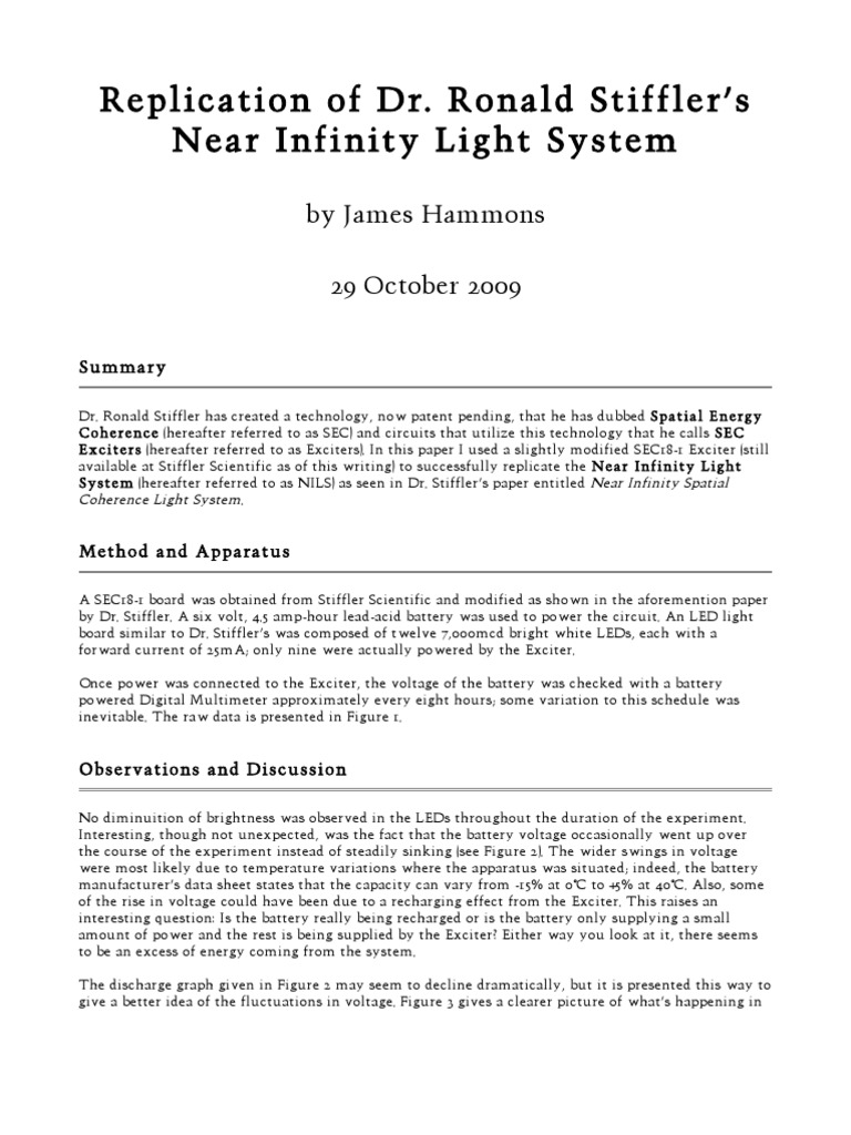 Replication of Dr. Ronald Stiffler's Near Infinity Light System | PDF ...