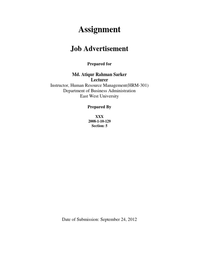 Job Advertisement | PDF | Business | Finance & Money Management