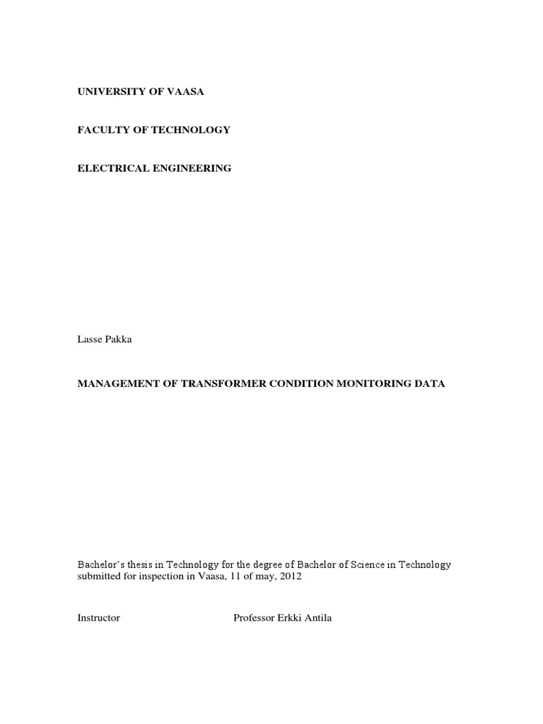 Management Of Transformer Condition Monitoring Data Pdf Transformer