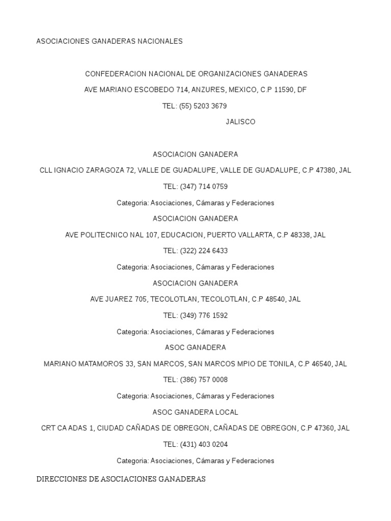 Asociaciones Ganadera Nacionales | PDF | México colonial | Politica de ...