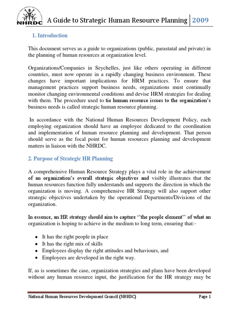 Guide Strategic HR Planning | PDF | Competence (Human Resources ...