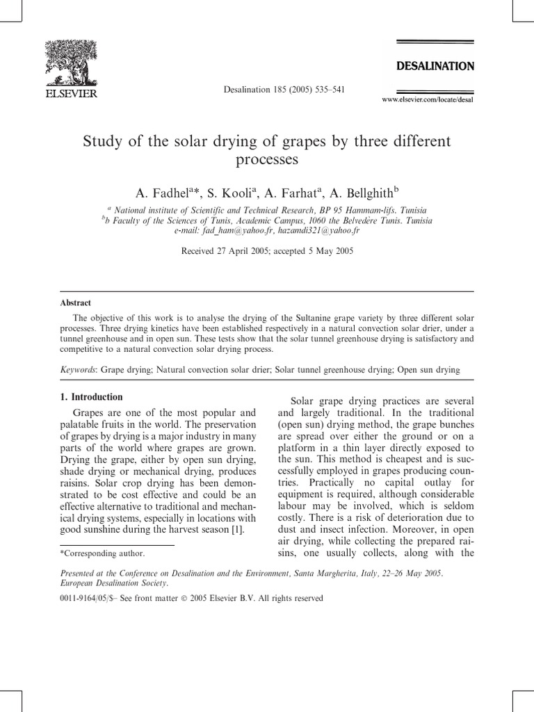 Solar Drying Methods for Grapes Analysis | PDF | Greenhouse | Sun