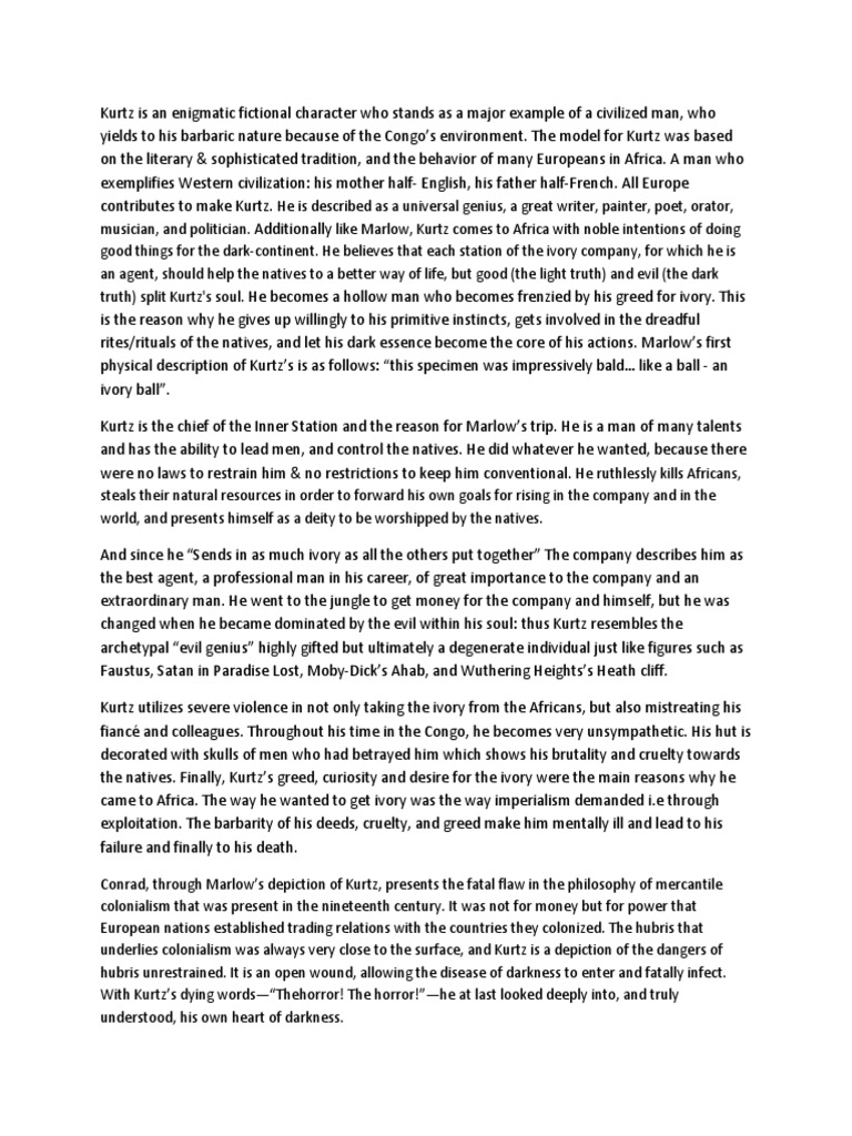 Kurtz Pdf Kurtz Heart Of Darkness Heart Of Darkness