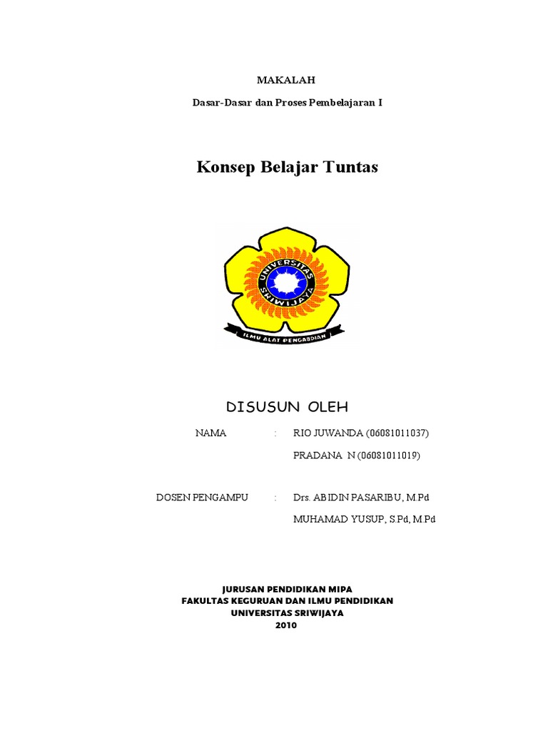 Konsep Belajar Tuntas | PDF | Pengembangan Diri