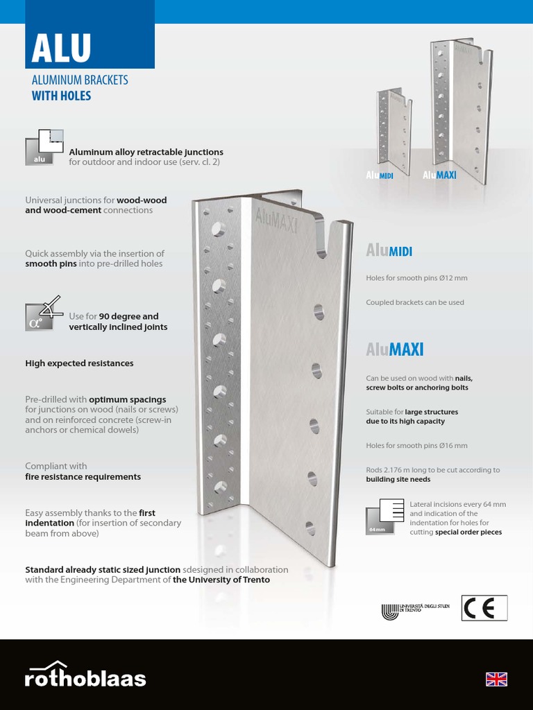 Rothoblaas - Alumidi Bracket With Holes - Technical Data Sheets - en ...