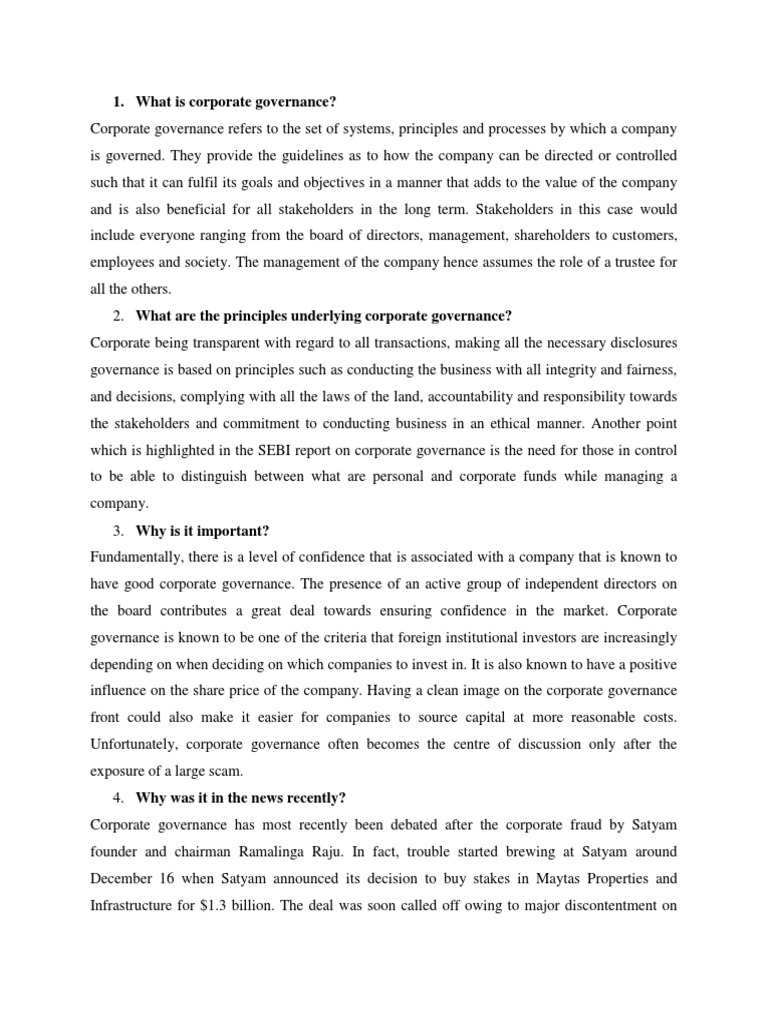 Assignment - CG & BE | PDF | Corporate Governance | Governance