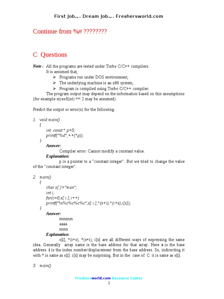 C Programming Questions And Answers Exploring Concepts Related To Pointers Arrays Structures 8349