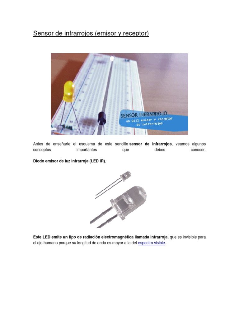 Sensor de Infrarrojos | PDF | Infrarrojo | Diodo emisor de luz