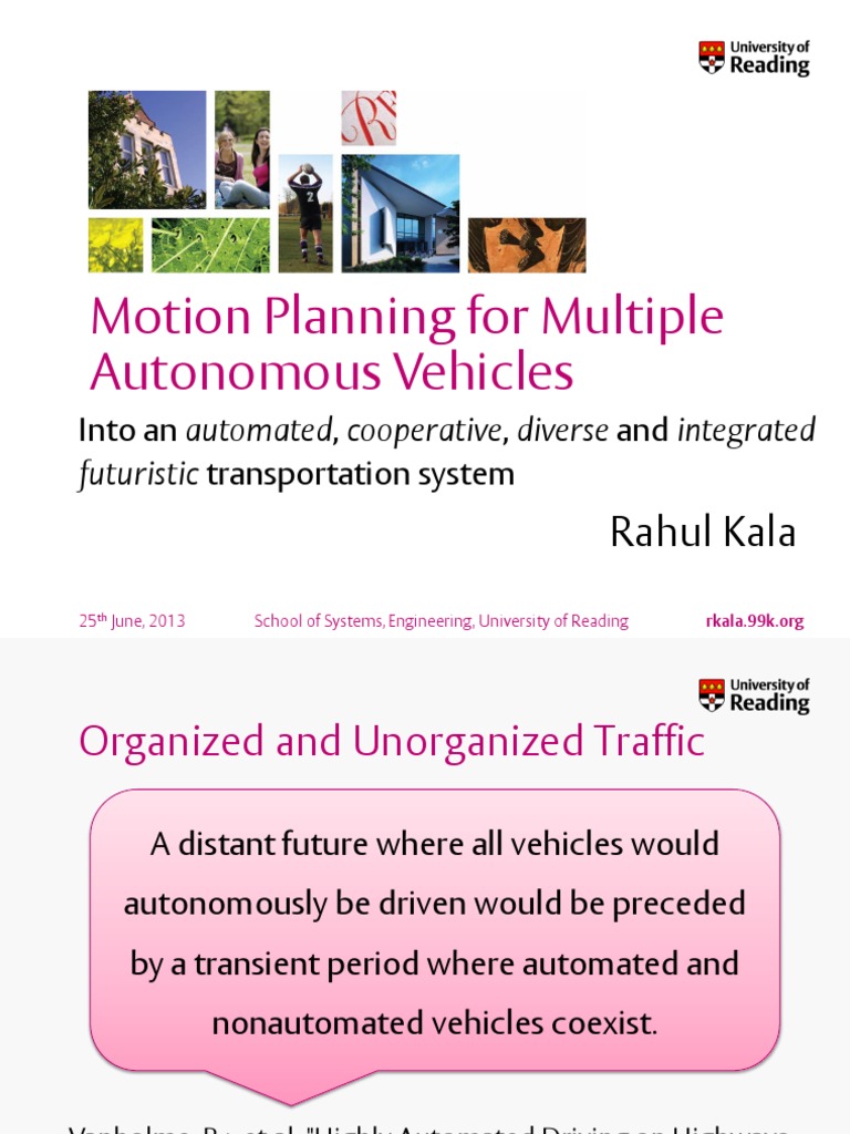 Motion Planning For Multiple Autonomous Vehicles, PHD Thesis Defense ...