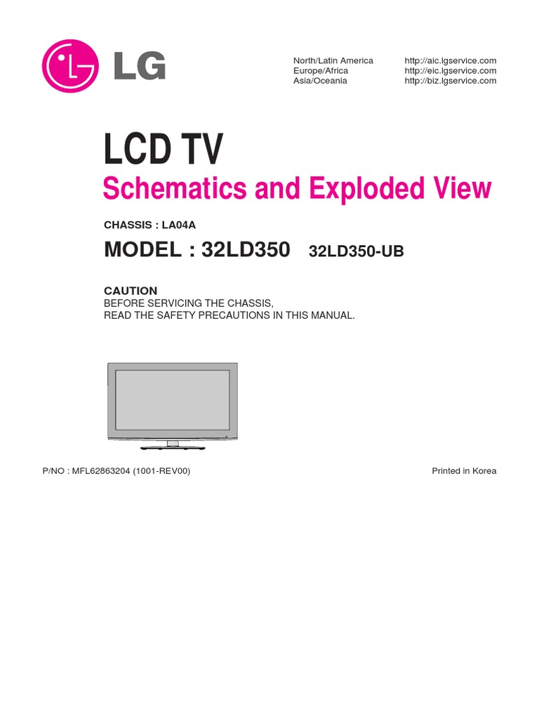 32LD350 Schematics | PDF | Thin Film Transistor Liquid Crystal Display ...