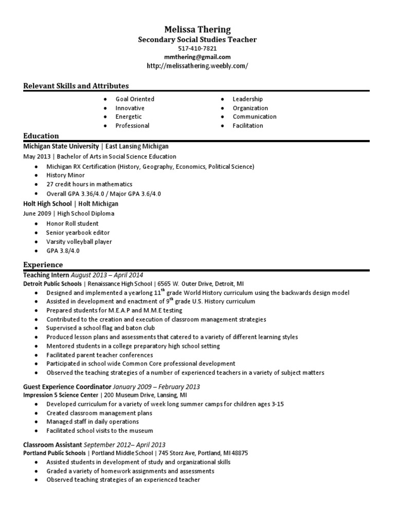 Melissa Thering Resume | PDF