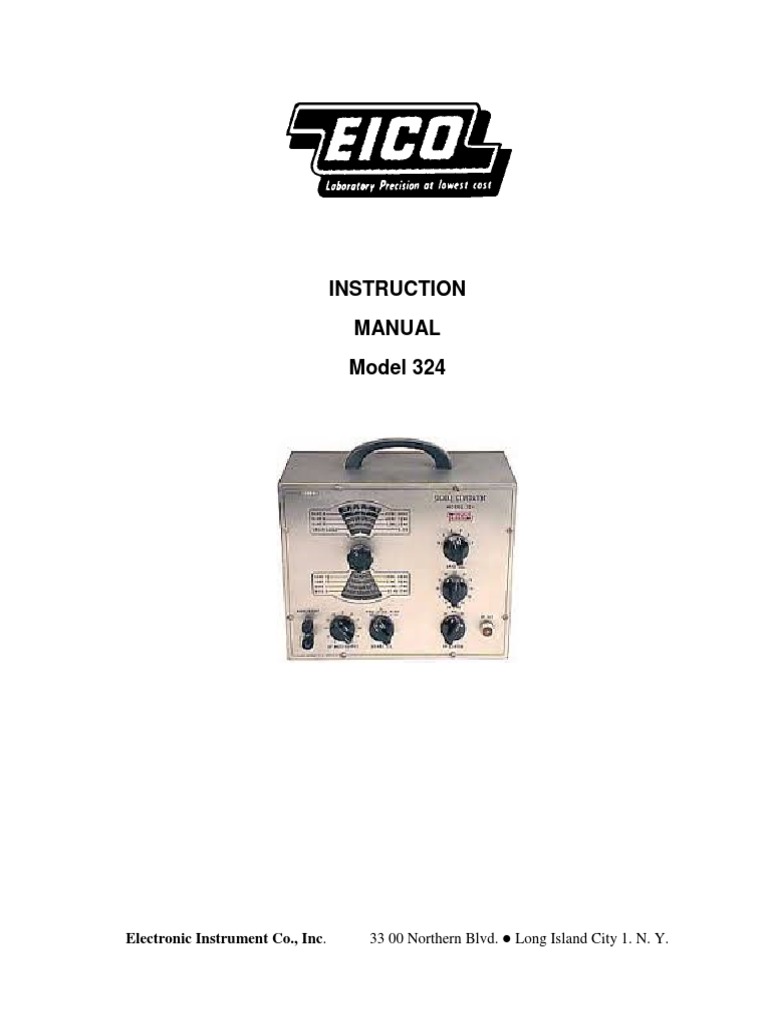 EICO Model 324 Signal Generator Manual | PDF | Detector (Radio) | Amplifier