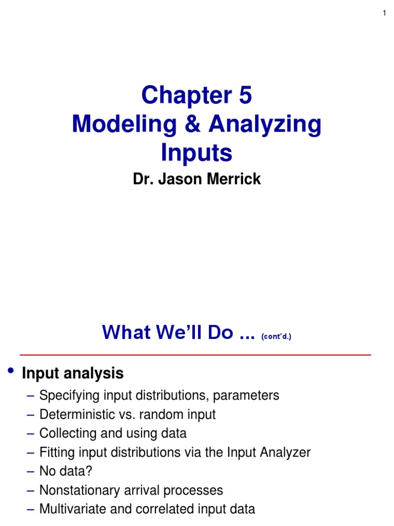 Input Analysis | PDF | Probability Distribution | Simulation