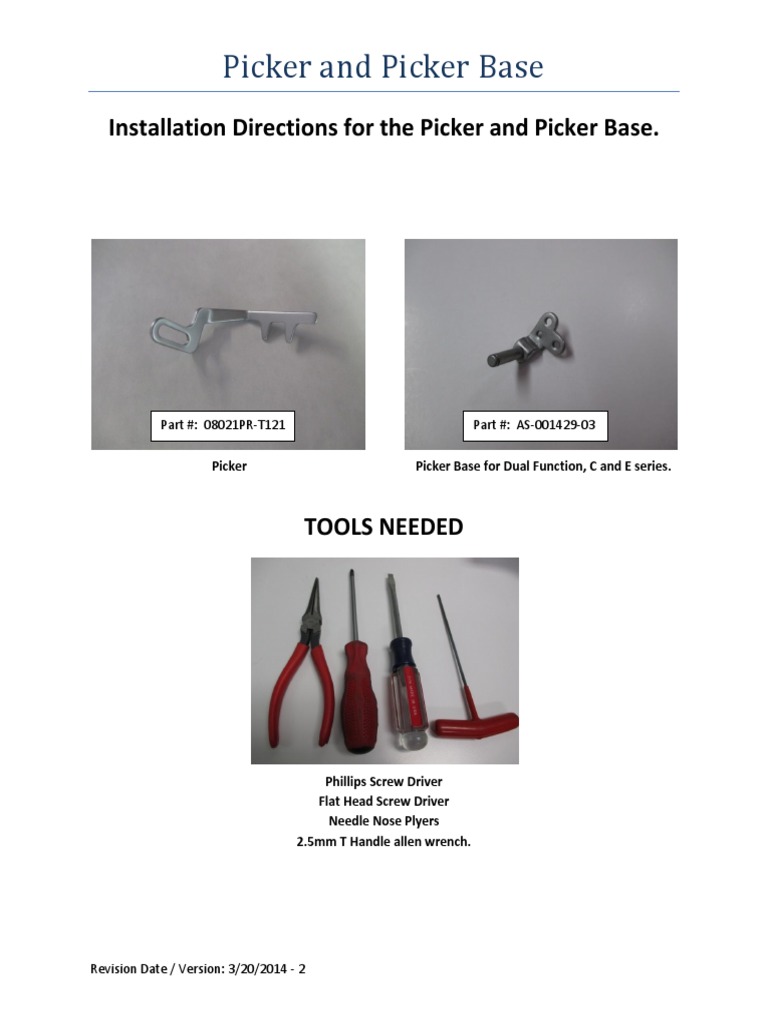 Picker and Picker Base | PDF