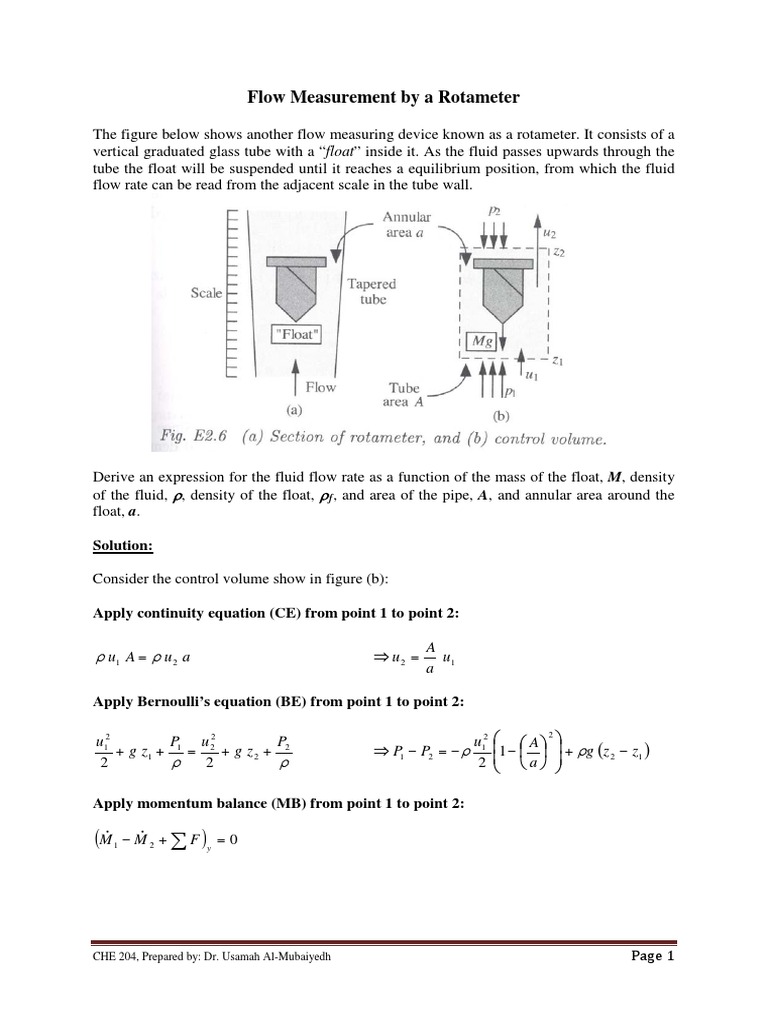 Rotameter Flow Rate Calculation Guide | PDF | Teaching Methods ...