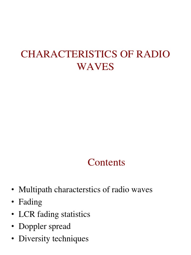 Key Characteristics of Radio Waves | PDF | Telecommunications ...